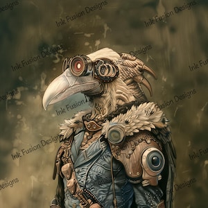 Steampunk Bird Art Print: Admiral Talon Fantasy Decor - Etsy