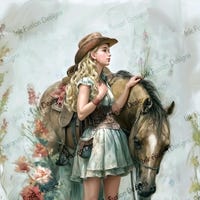 Cowboy Riding a Horse Watercolor Decoupage Rice Paper A4 - Etsy