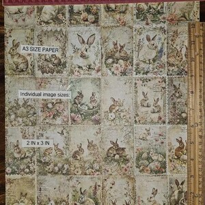 Vintage Bunnies - 30 Images 1 Sheet | Decorative Art Paper | Rustic ...