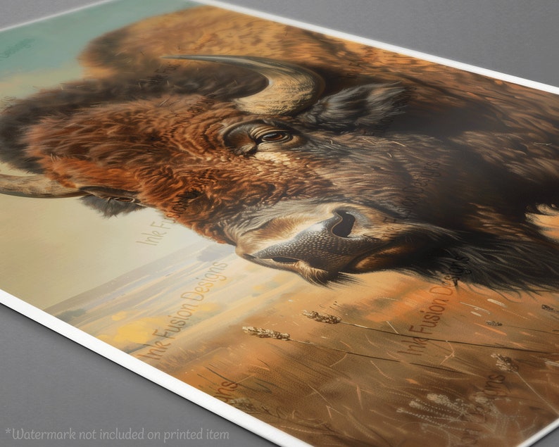 Majestic Bison Decorative Art Paper Rustic Wilderness of the Prairie ...