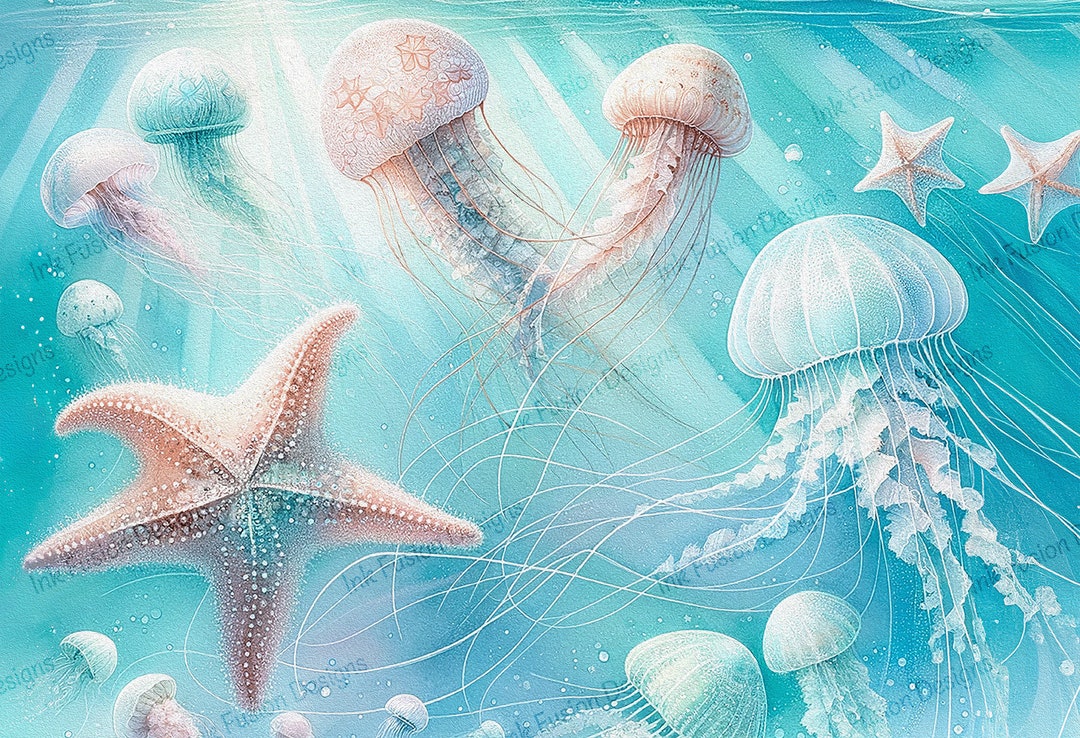 Ballet of the Jellyfish | Decorative Art Paper | Tranquil Ocean Beauty ...