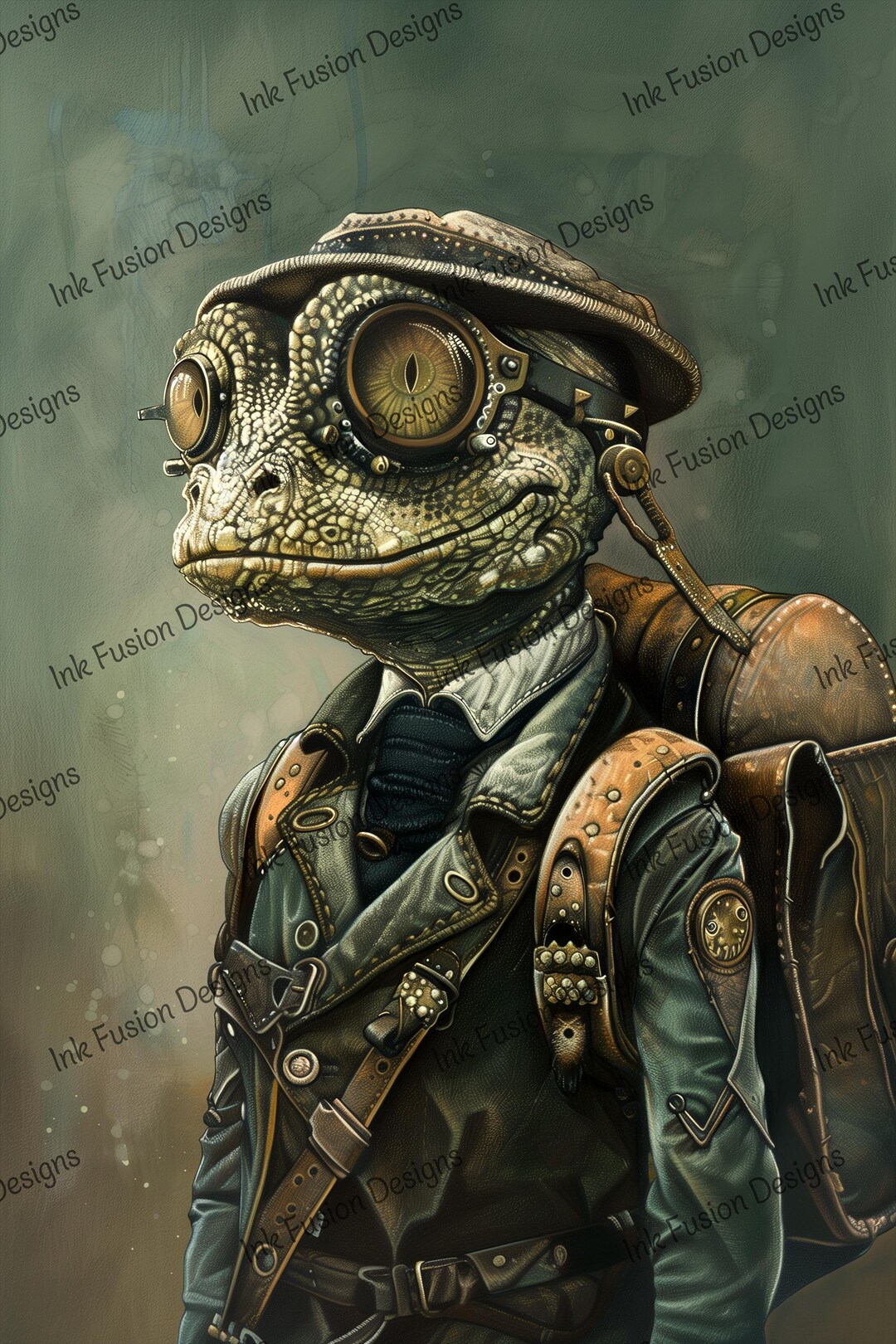 Steampunk Frog Art Print: Finnicus Hopsprocket, Vintage Explorer - Etsy