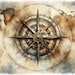 Vintage Compass Rose World Map Art Print: Nautical Maritime Decor - Etsy