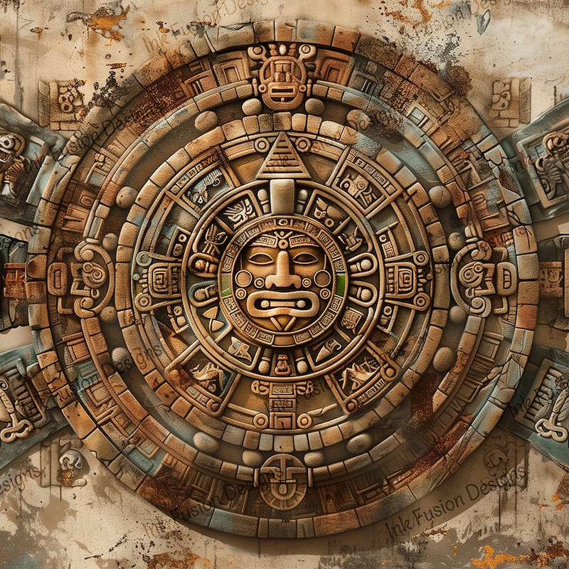 Aztec Sun Stone - Etsy