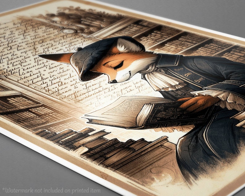 Felicity the Fox Decorative Art Paper Female Fox Enjoying a Victorian ...