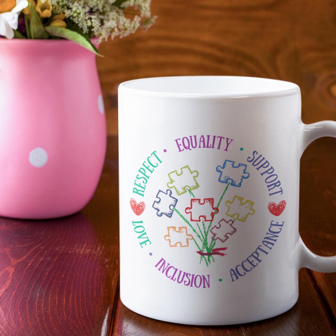 Autism Awareness Mug Equality Mug Autism Puzzle Support Advocacy Gift Neurodiversity Coffee Cup ...