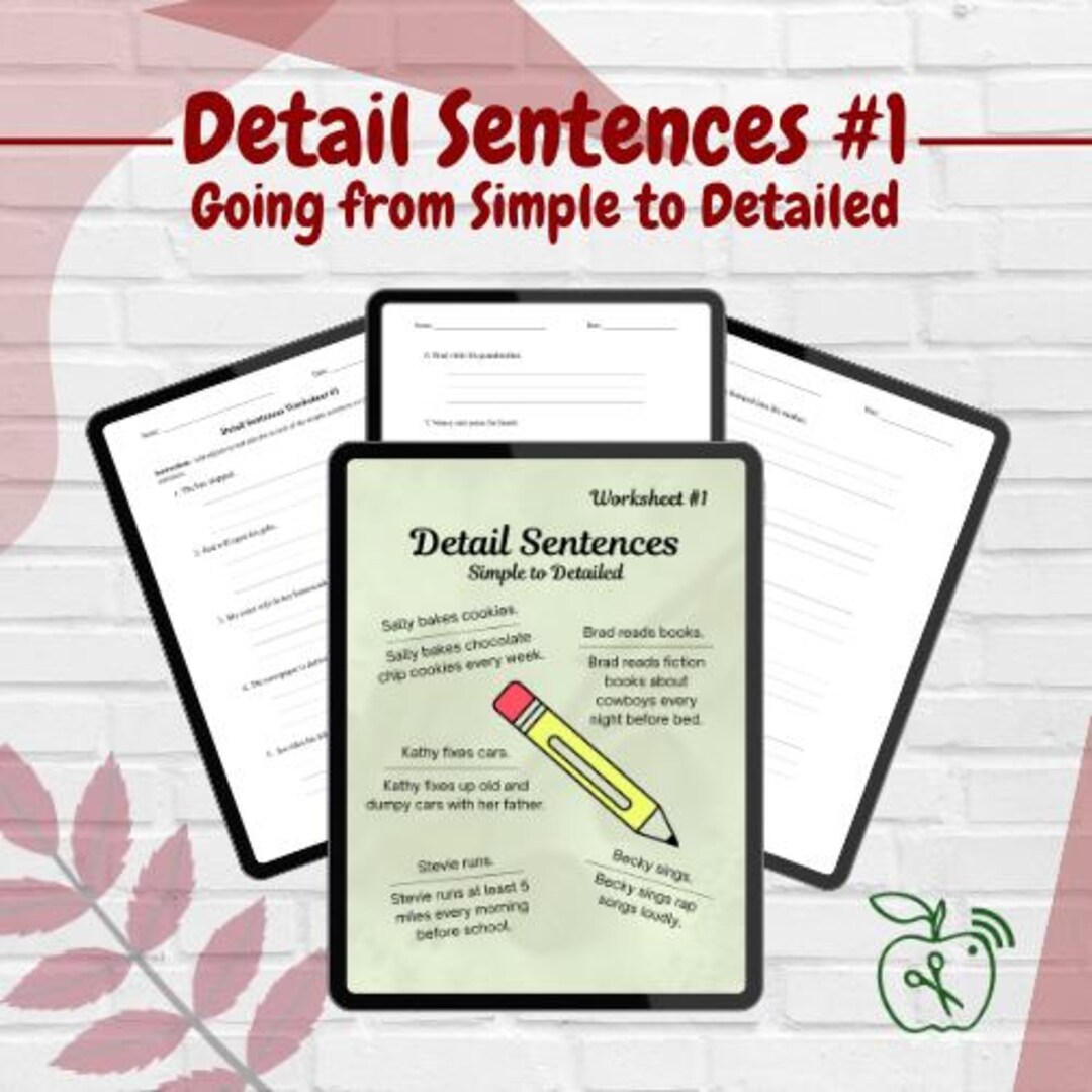 Detailed Sentences #1 | Going From Simple to Detailed | Writing ...