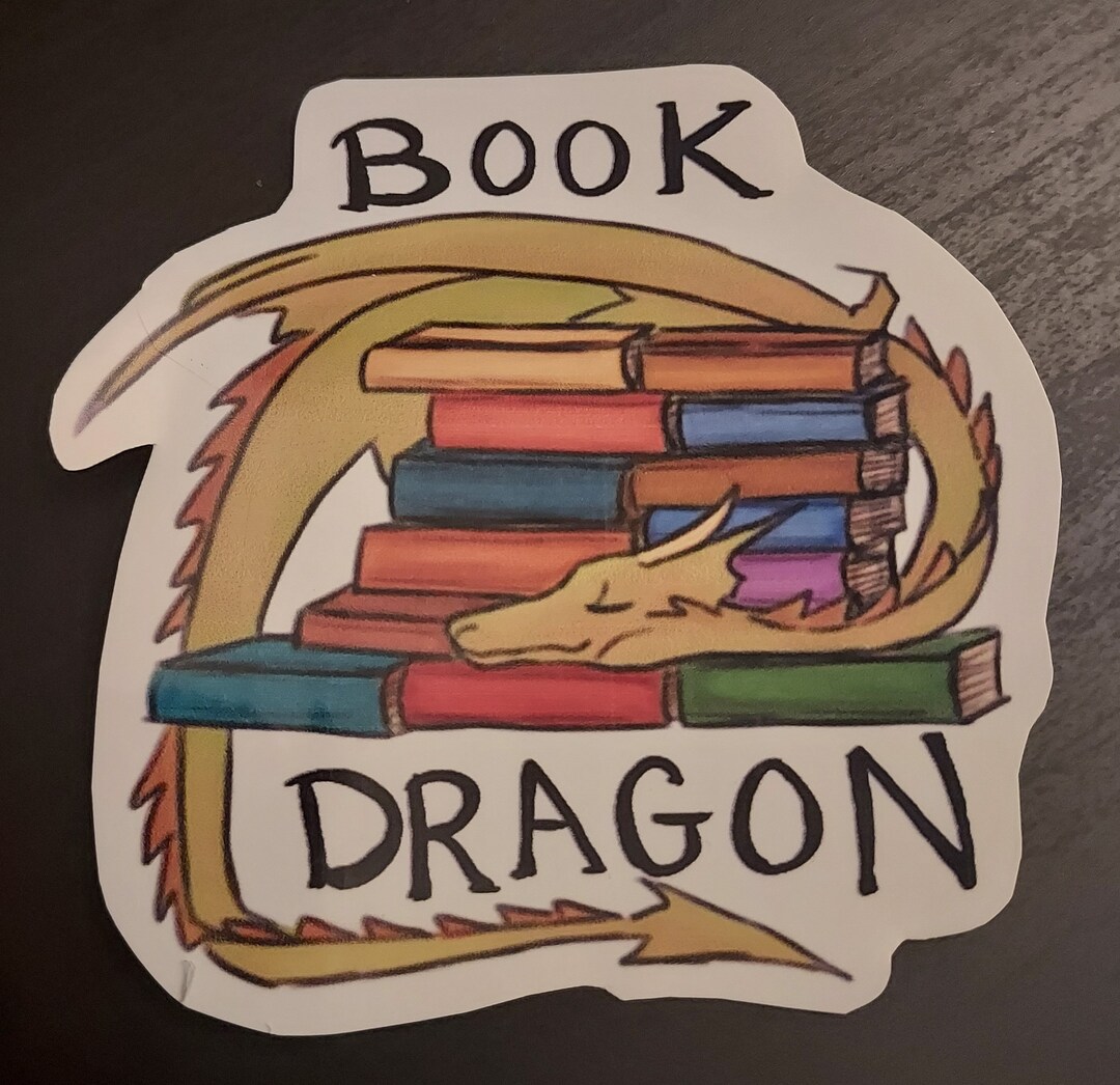 Book Dragon Sticker - Etsy