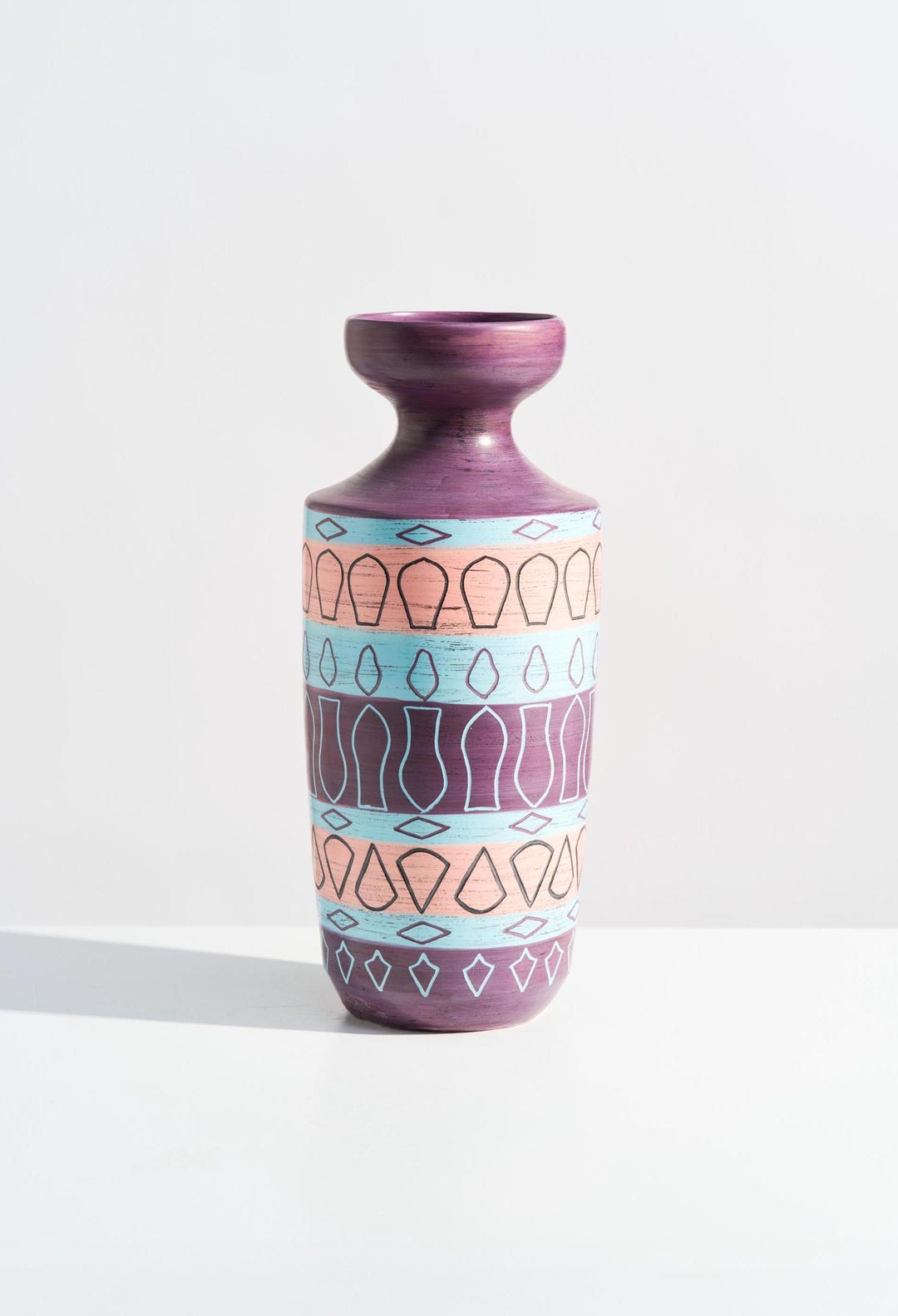 Vintage 1965 Studio Art Pottery Vase by Dot Peoples // Large Handmade ...