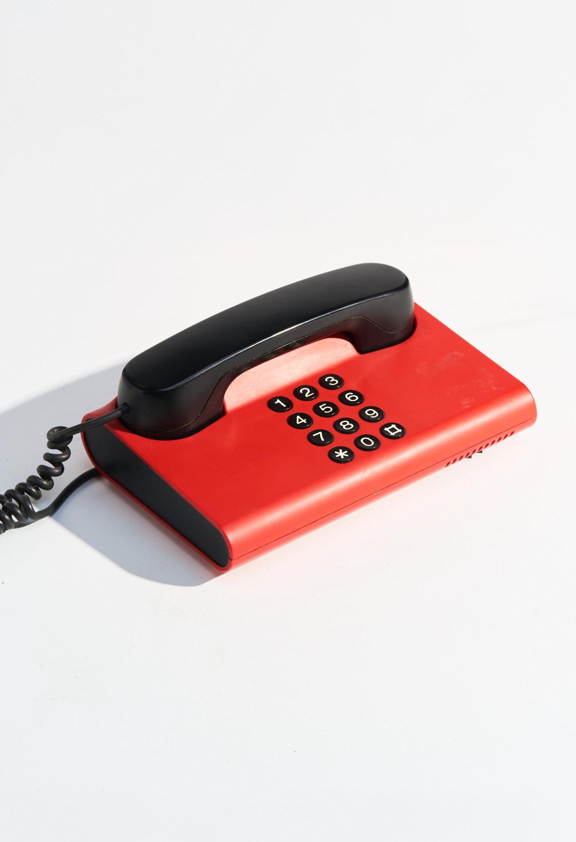 Retro Vintage Danish 1970s Telephone // Modernist Red and Black ...