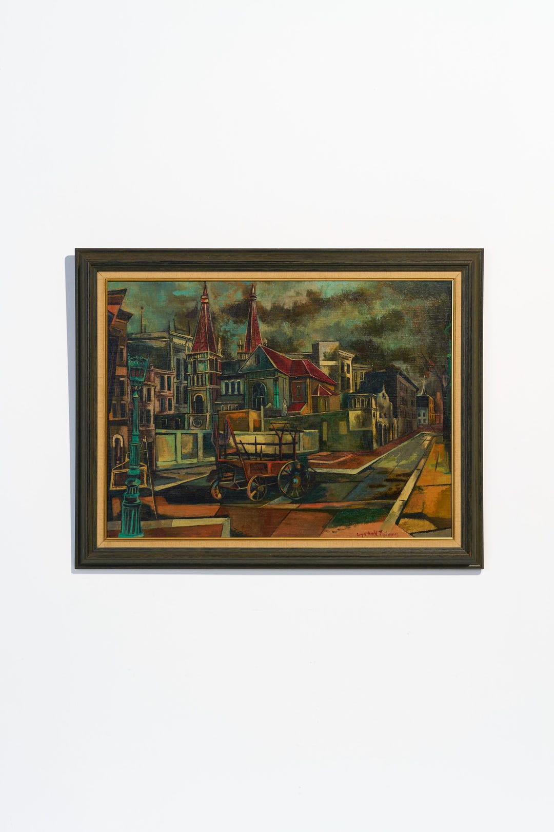 Vintage Joyce Treiman Original Oil Painting of Early Chicago Street ...