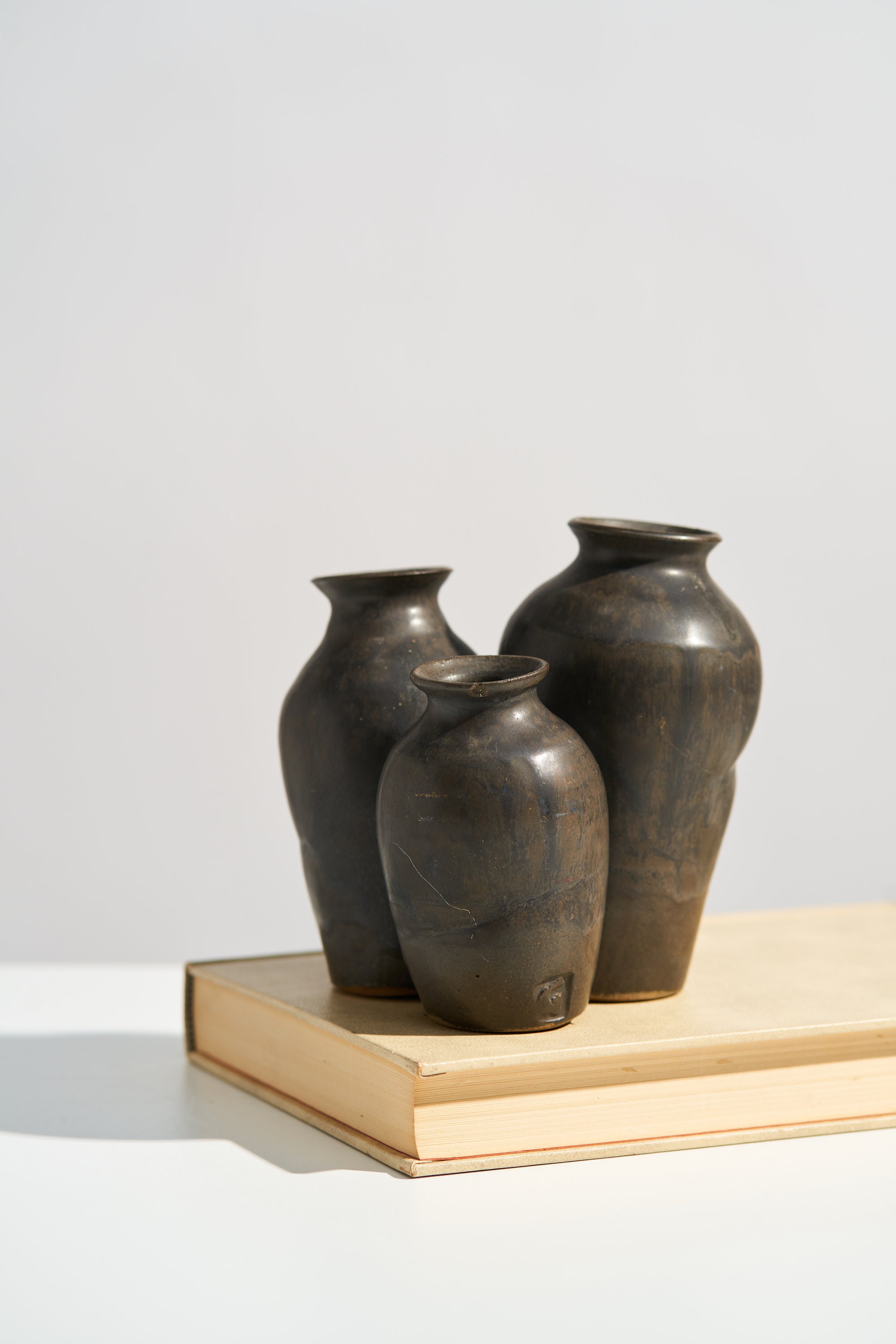 Vintage Stoneware Studio Pottery Trio Vase // Handmade With Artist Mark ...