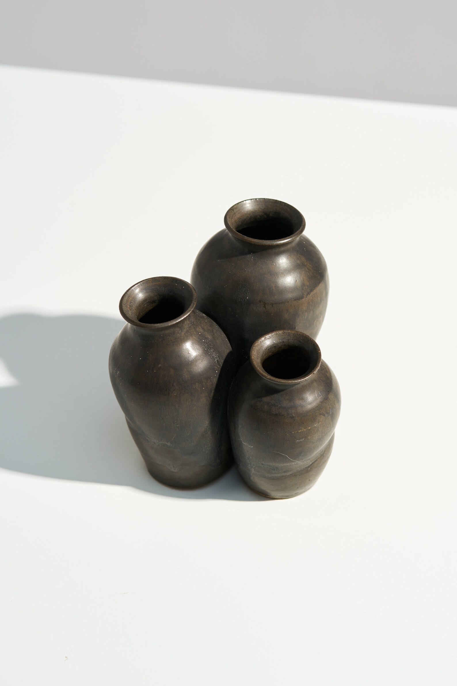 Vintage Stoneware Studio Pottery Trio Vase // Handmade With Artist Mark ...