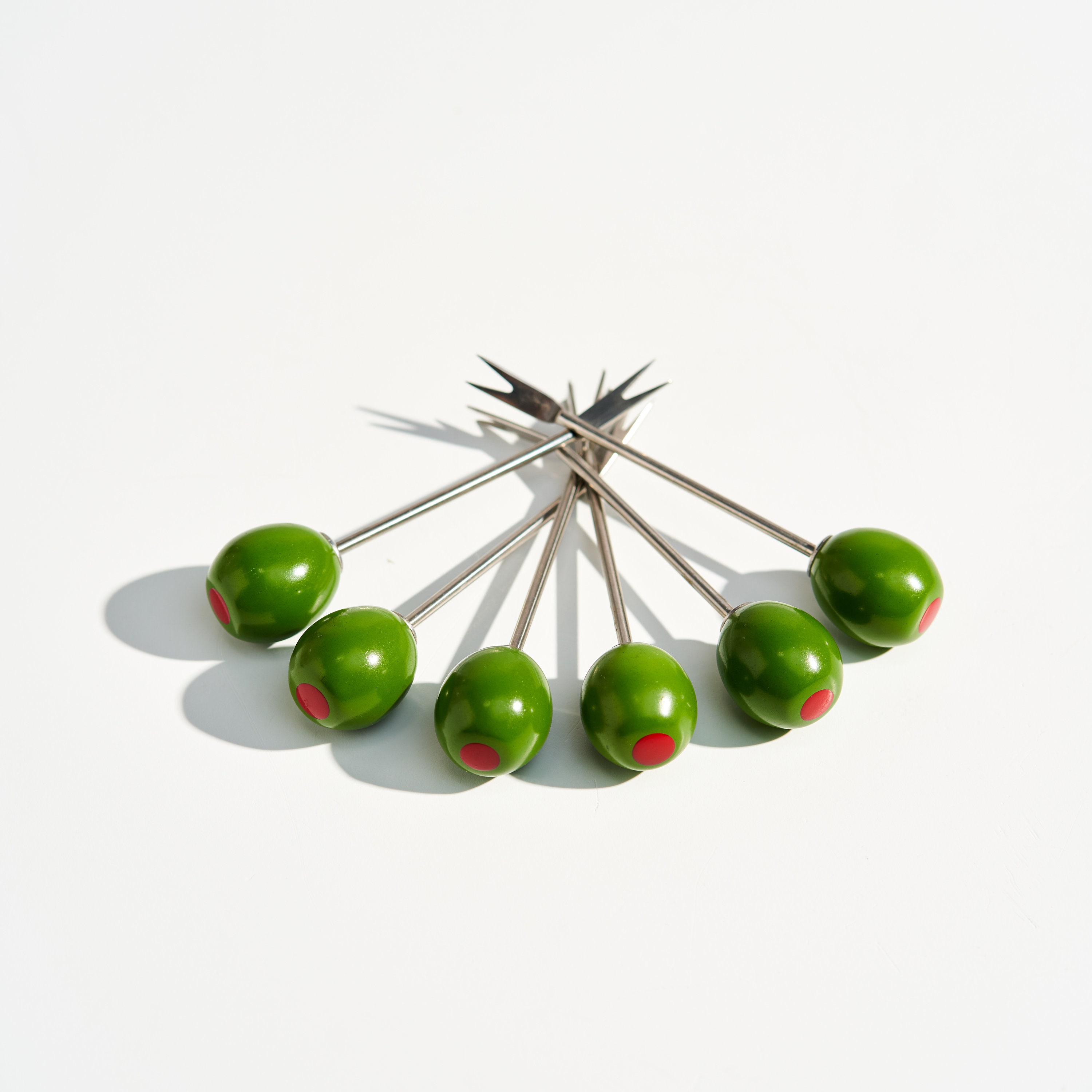 Vintage Set of Six Pimento Olives Cocktail Picks // Olive Shaped ...