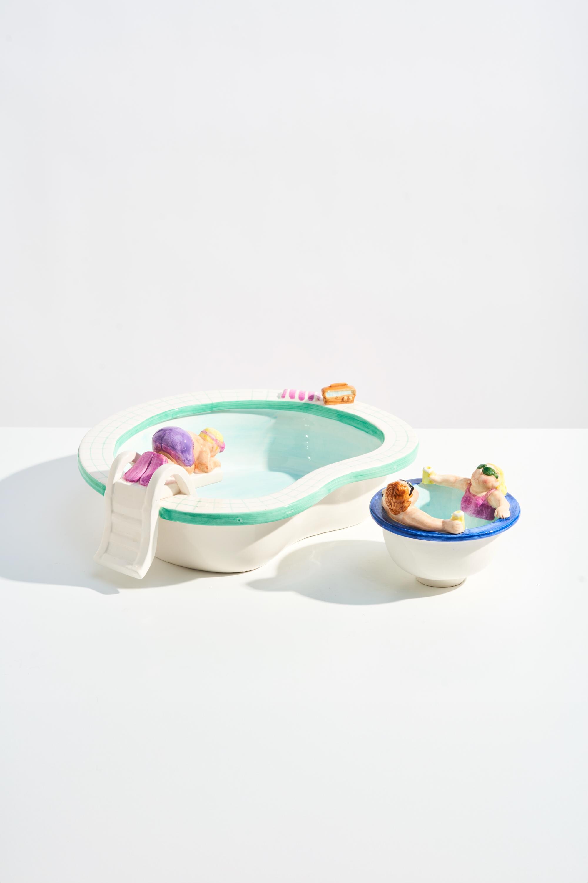 Vintage Lotus Swimming Pool and Jacuzzi Chip and Dip Bowl Set // 1990s ...
