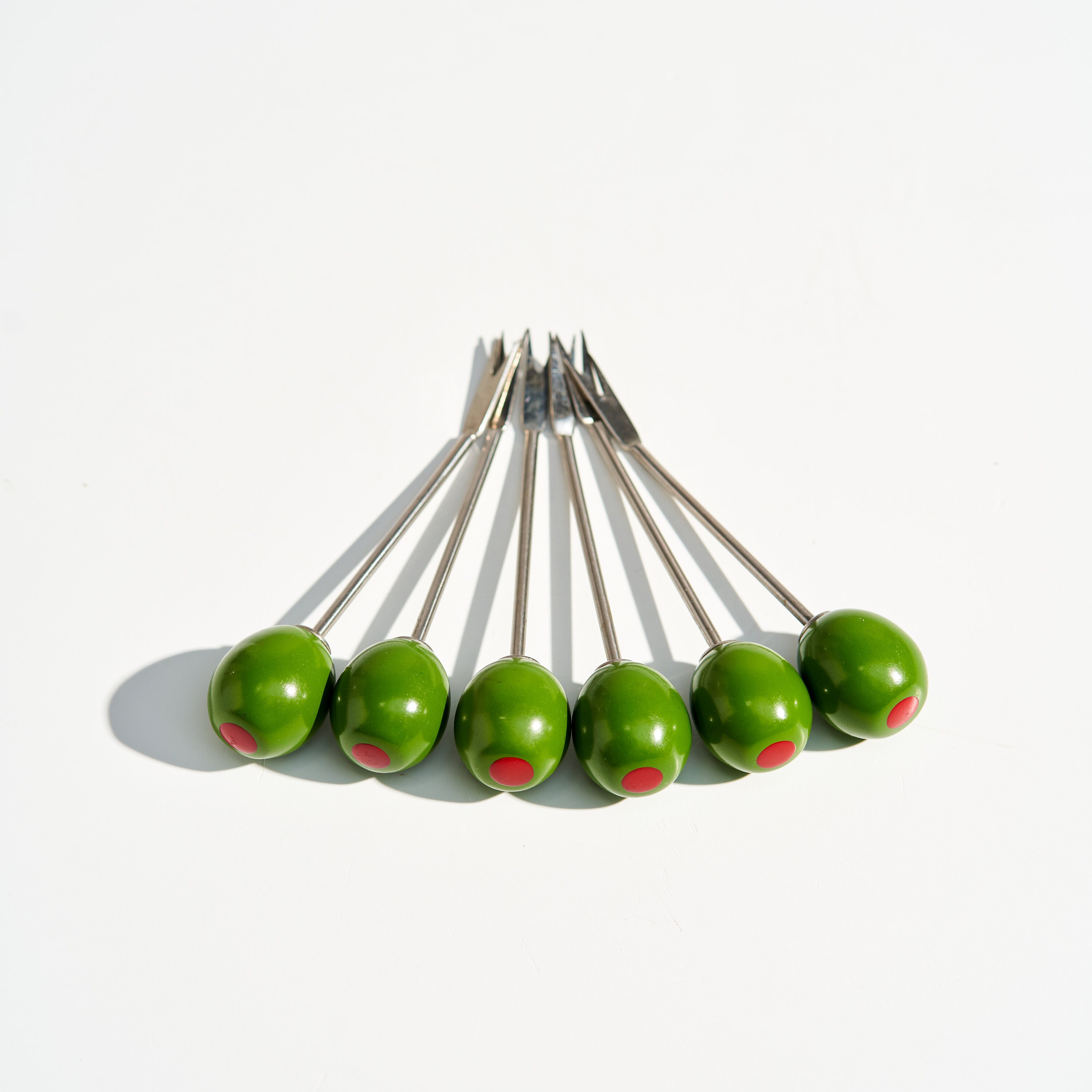 Vintage Set of Six Pimento Olives Cocktail Picks // Olive Shaped ...