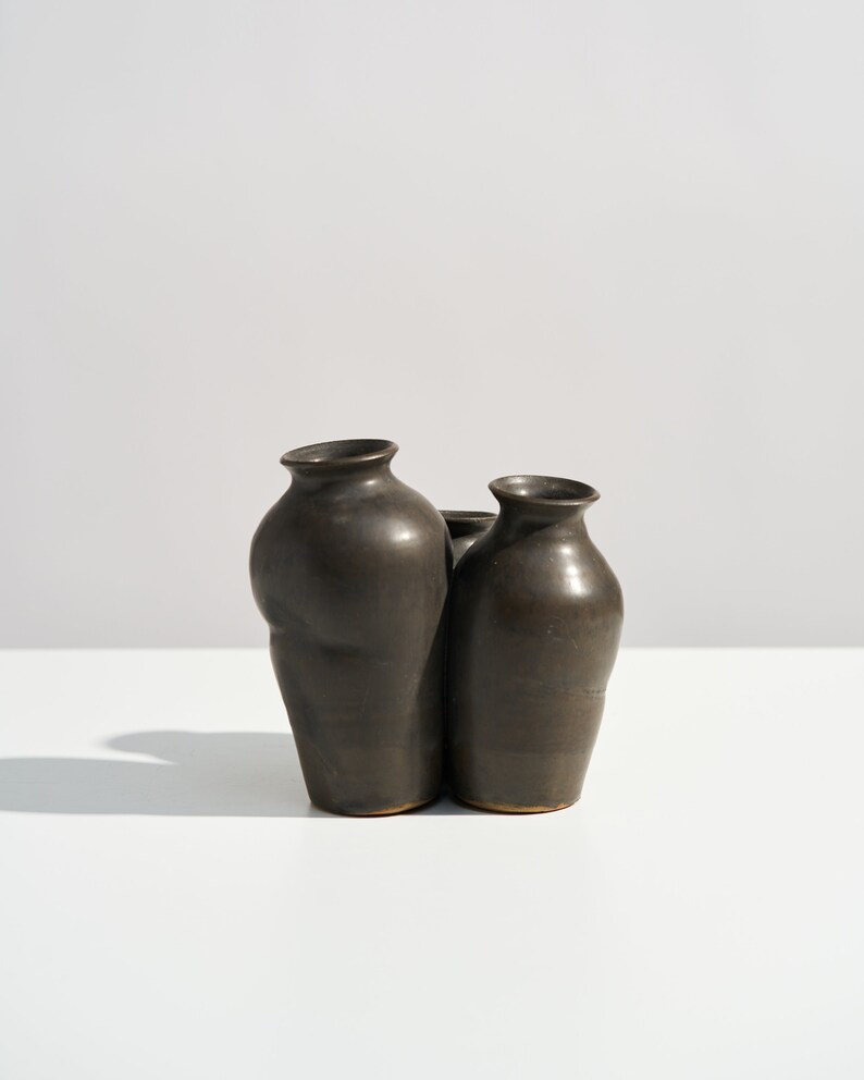 Vintage Stoneware Studio Pottery Trio Vase // Handmade With Artist Mark ...