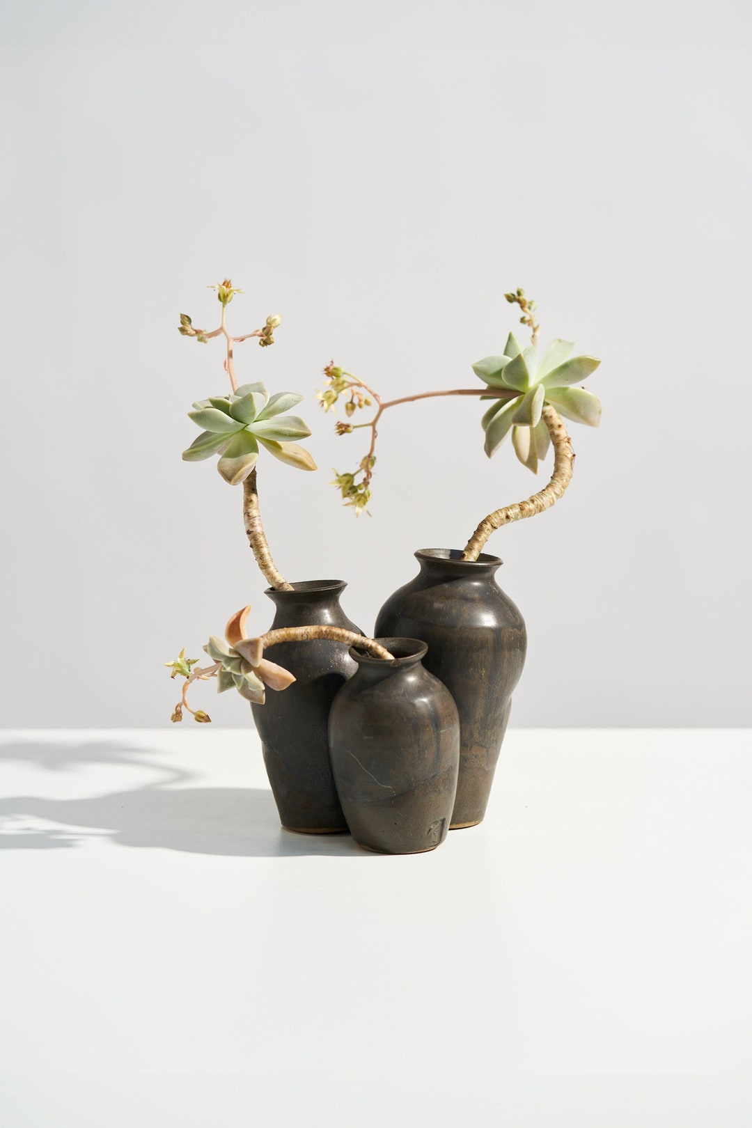 Vintage Stoneware Studio Pottery Trio Vase // Handmade With Artist Mark ...