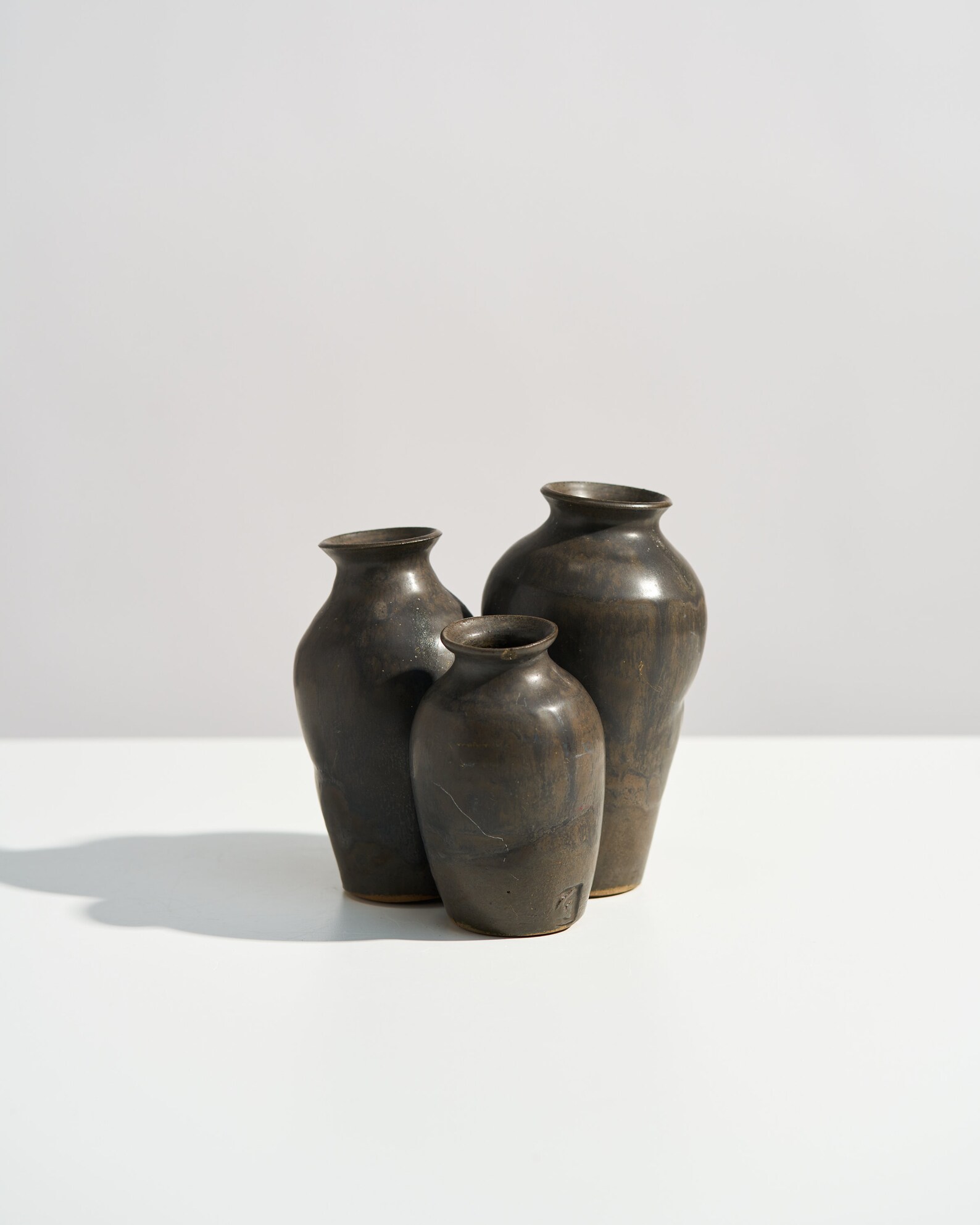 Vintage Stoneware Studio Pottery Trio Vase // Handmade With Artist Mark ...