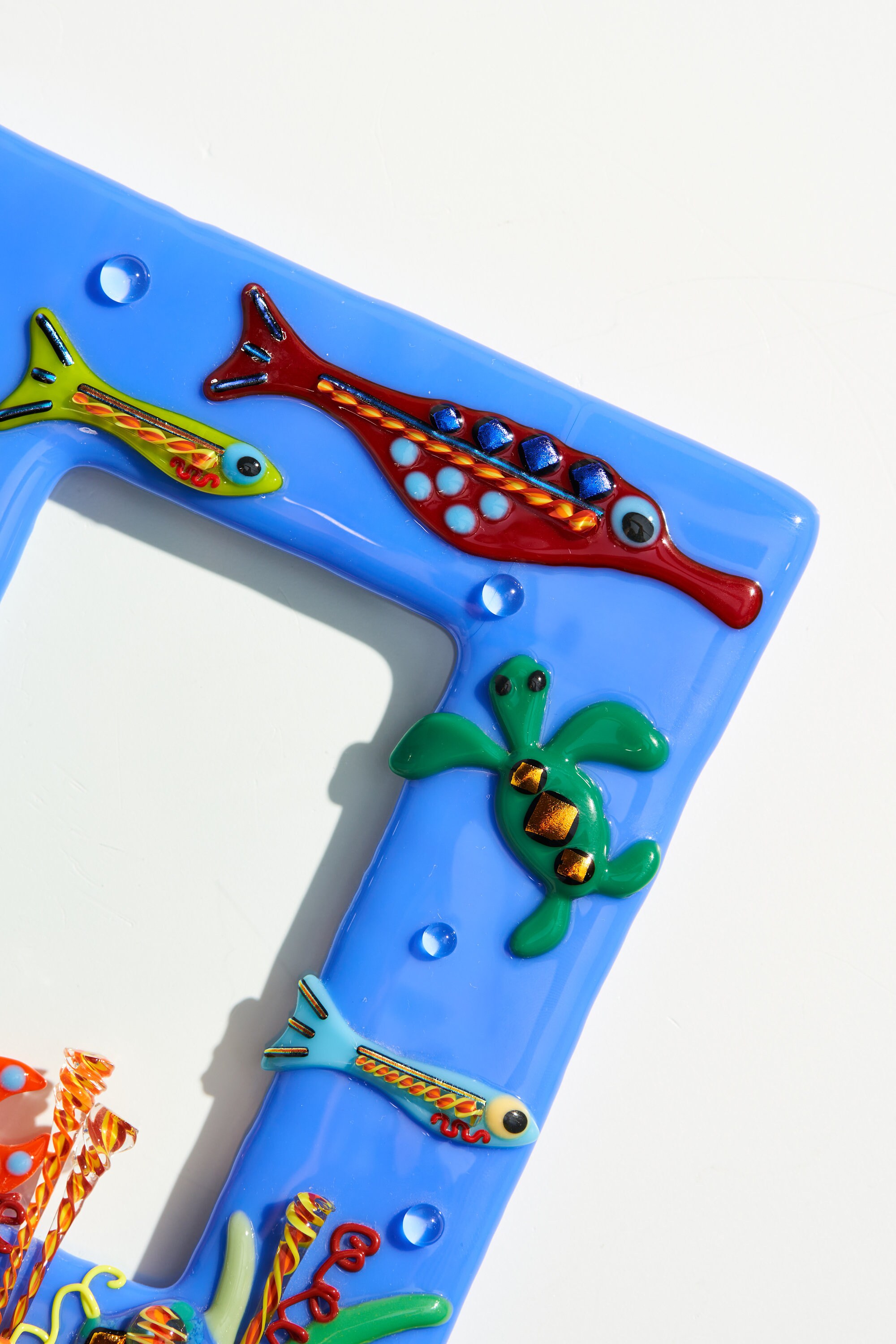 Vintage Fused Art Glass Sea Life Picture Frame // Handmade by Glass ...