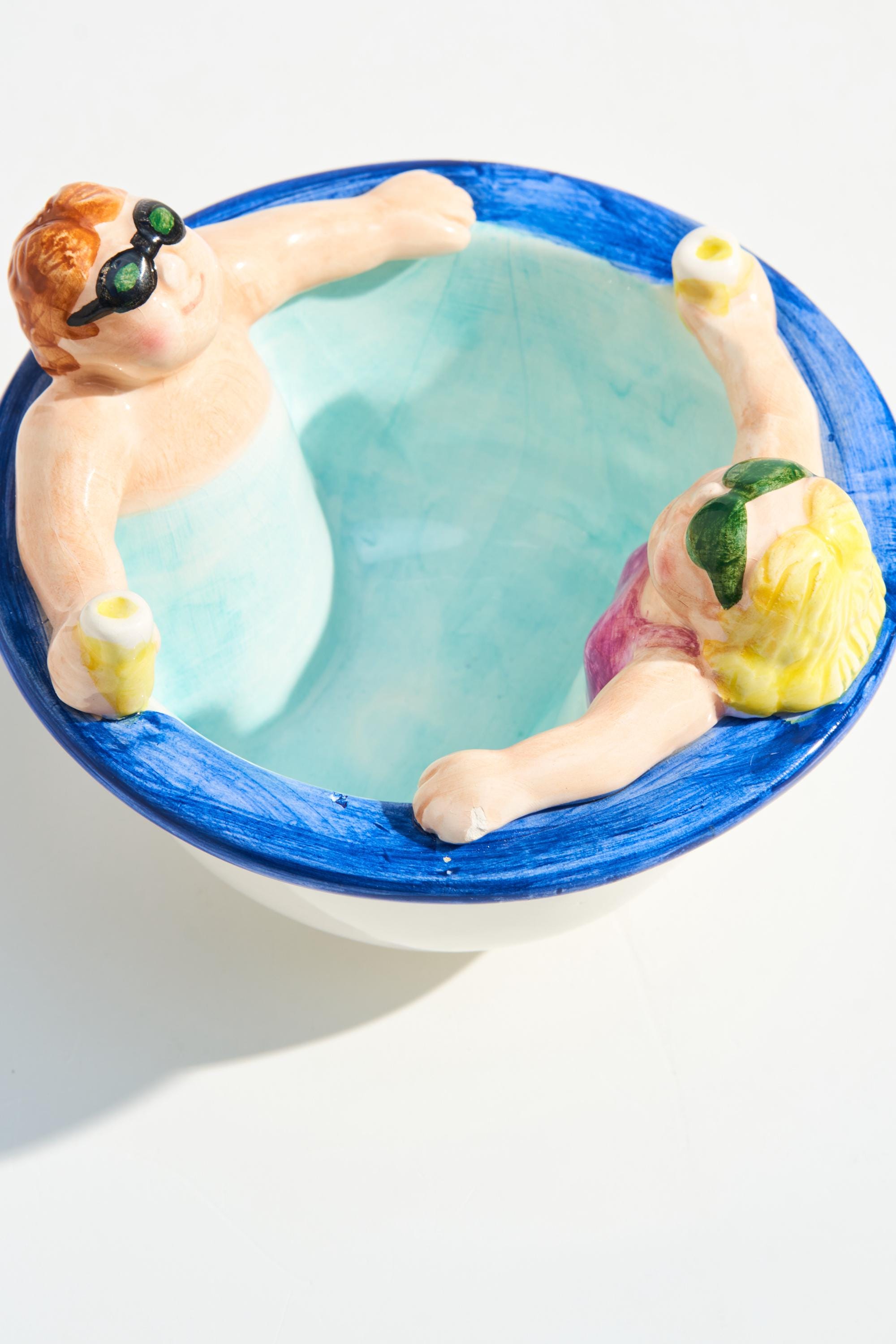 Vintage Lotus Swimming Pool and Jacuzzi Chip and Dip Bowl Set // 1990s ...