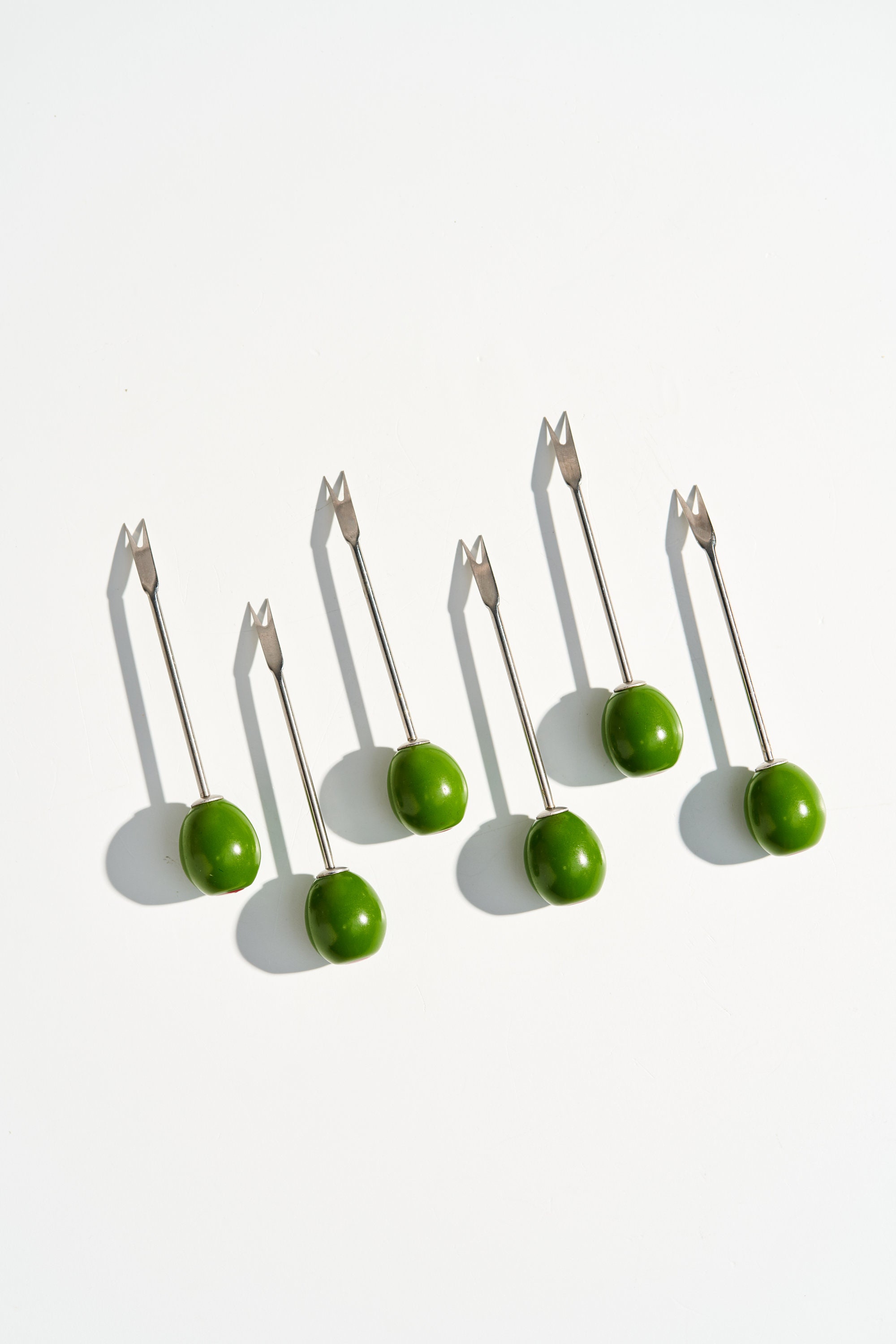 Vintage Set of Six Pimento Olives Cocktail Picks // Olive Shaped ...