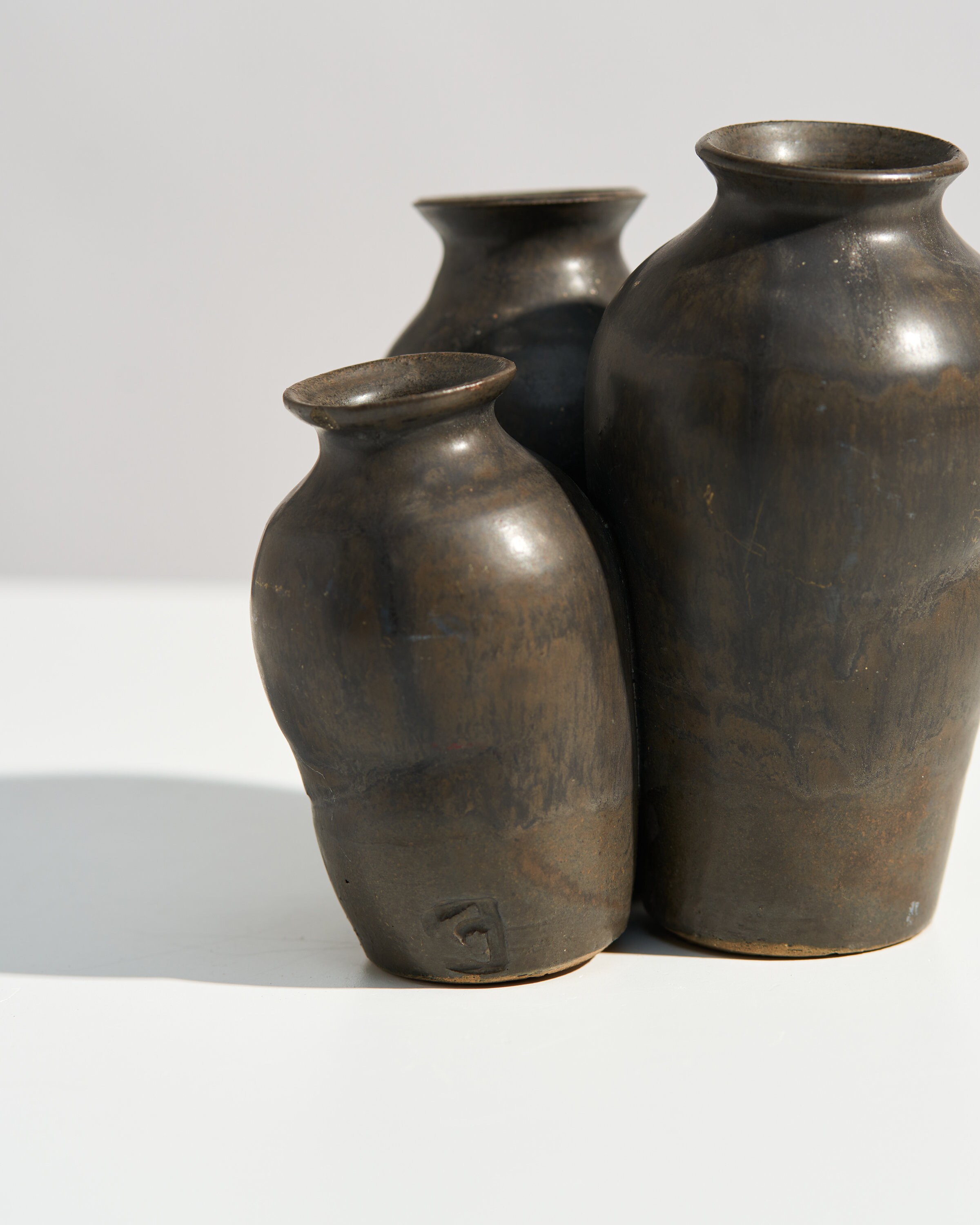 Vintage Stoneware Studio Pottery Trio Vase // Handmade With Artist Mark ...