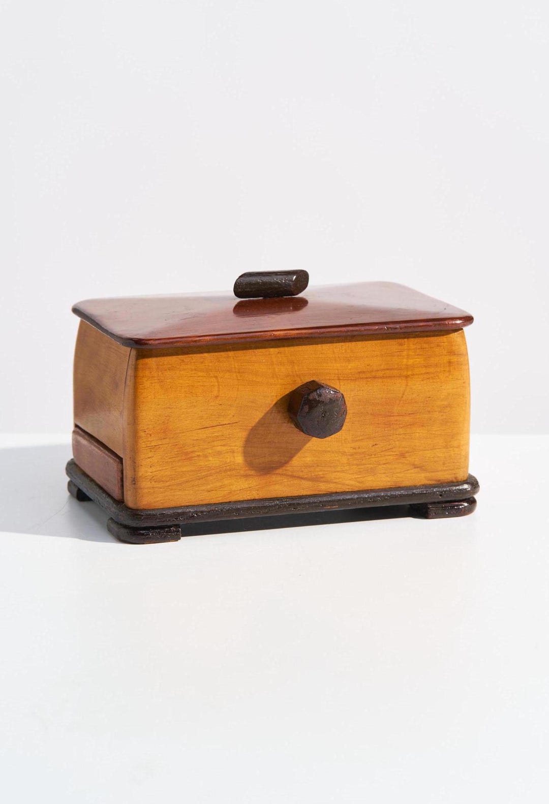 1930s Vintage Handcrafted Storage Box // Antique Artisan Mixed Wood ...