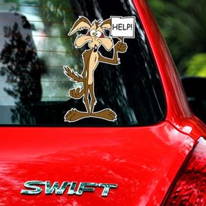 Wile E Coyote HELP Vinyl Decal / Sticker 10 Sizes!! Free Shipping! - Etsy