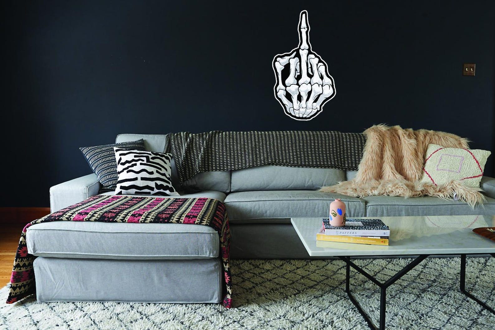 Skeleton Middle Finger Vinyl Decal / Sticker 10 Sizes!! Free Shipping ...