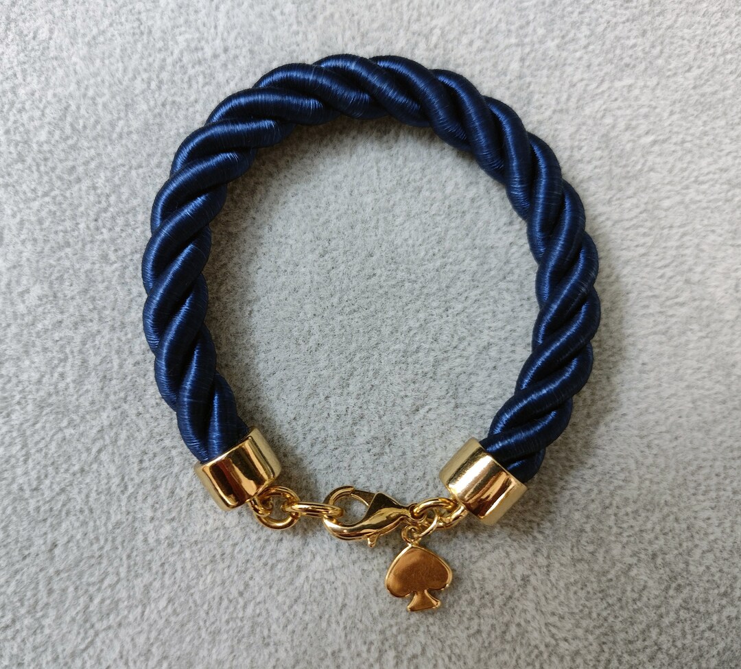 Vintage Kate Spade New York learn the Ropes Cord Bracelet Navy Blue - Etsy