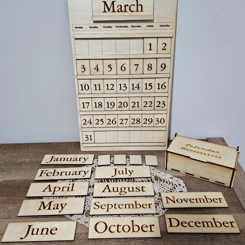 Wooden Calendar - Etsy