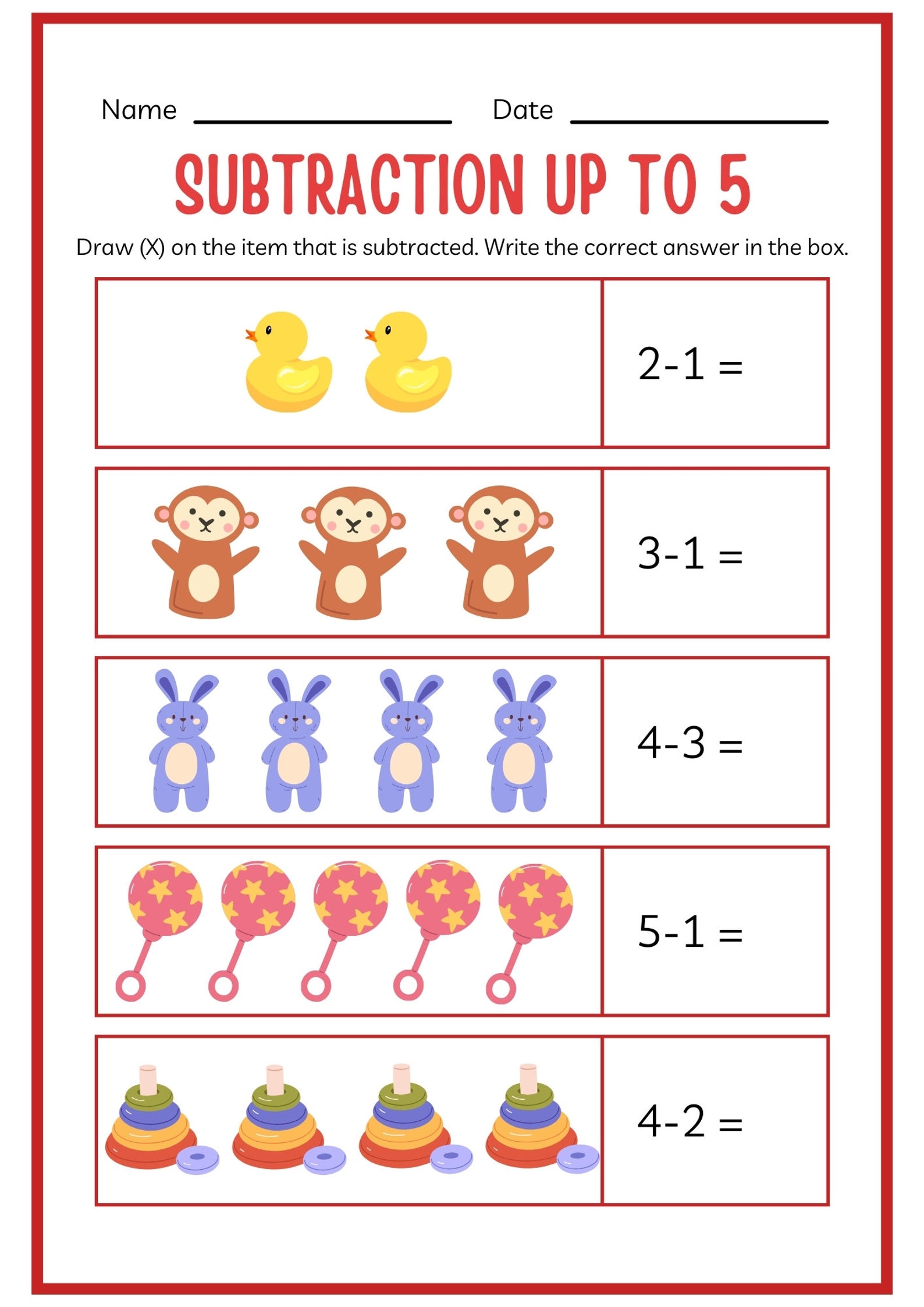 ADDITION and SUBTRACTION WORKSHEETS Preschool Math Worksheet ...