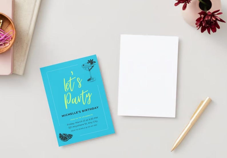 Editable Canva Party Invitation - Etsy