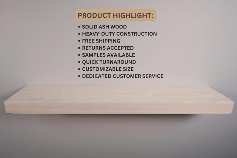 Ash Heavy-duty Floating Shelves, Ash Kitchen Shelf, Wall Shelves for ...