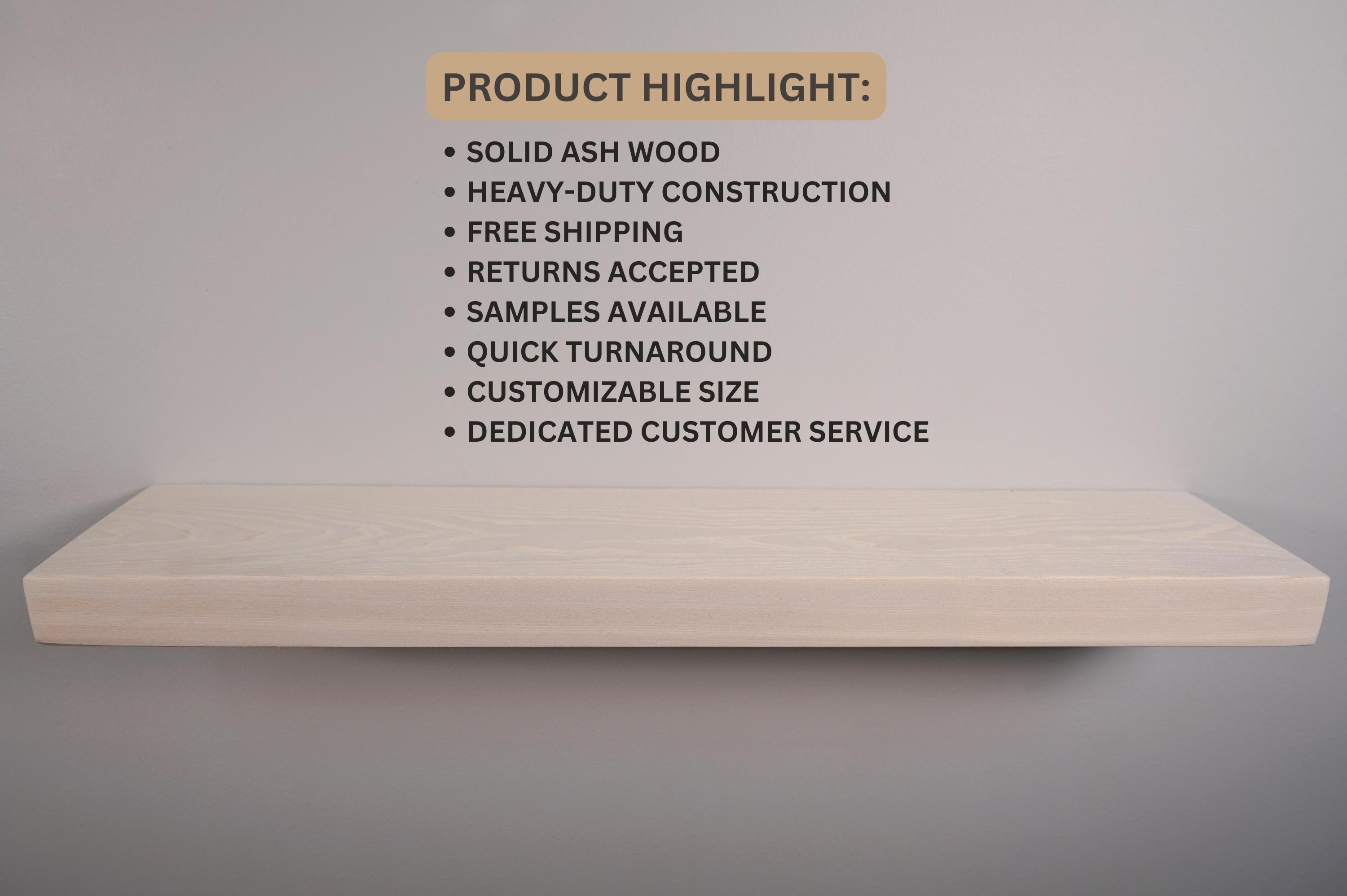 Ash Heavy-duty Floating Shelves, Ash Kitchen Shelf, Wall Shelves for ...