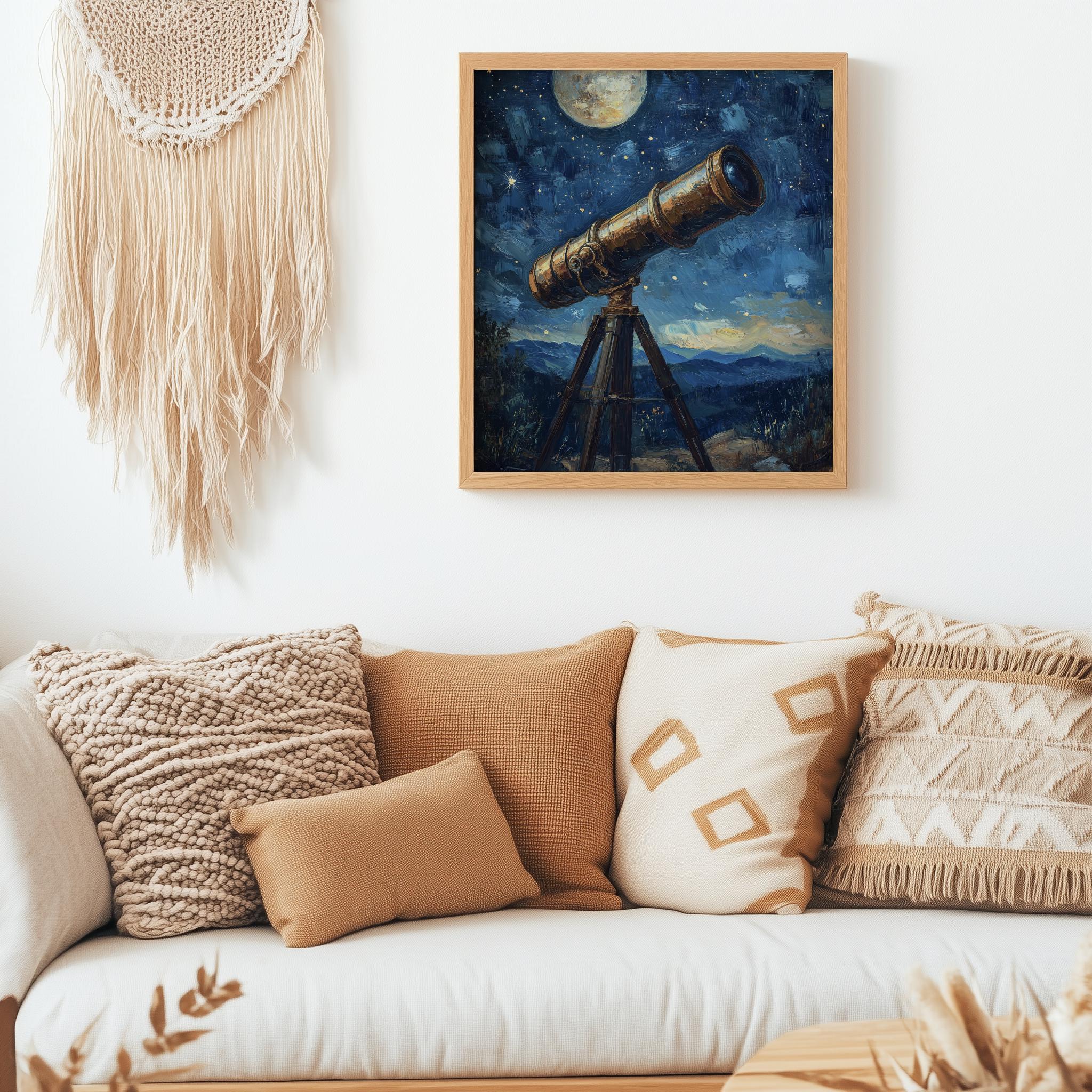 Space Telescope Art Print, Unique Art Print, Stars Wall Art, Digital ...