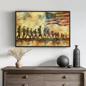 Printable Memorial Day Vintage Art Soldiers U.S. Flag Beautiful Art ...