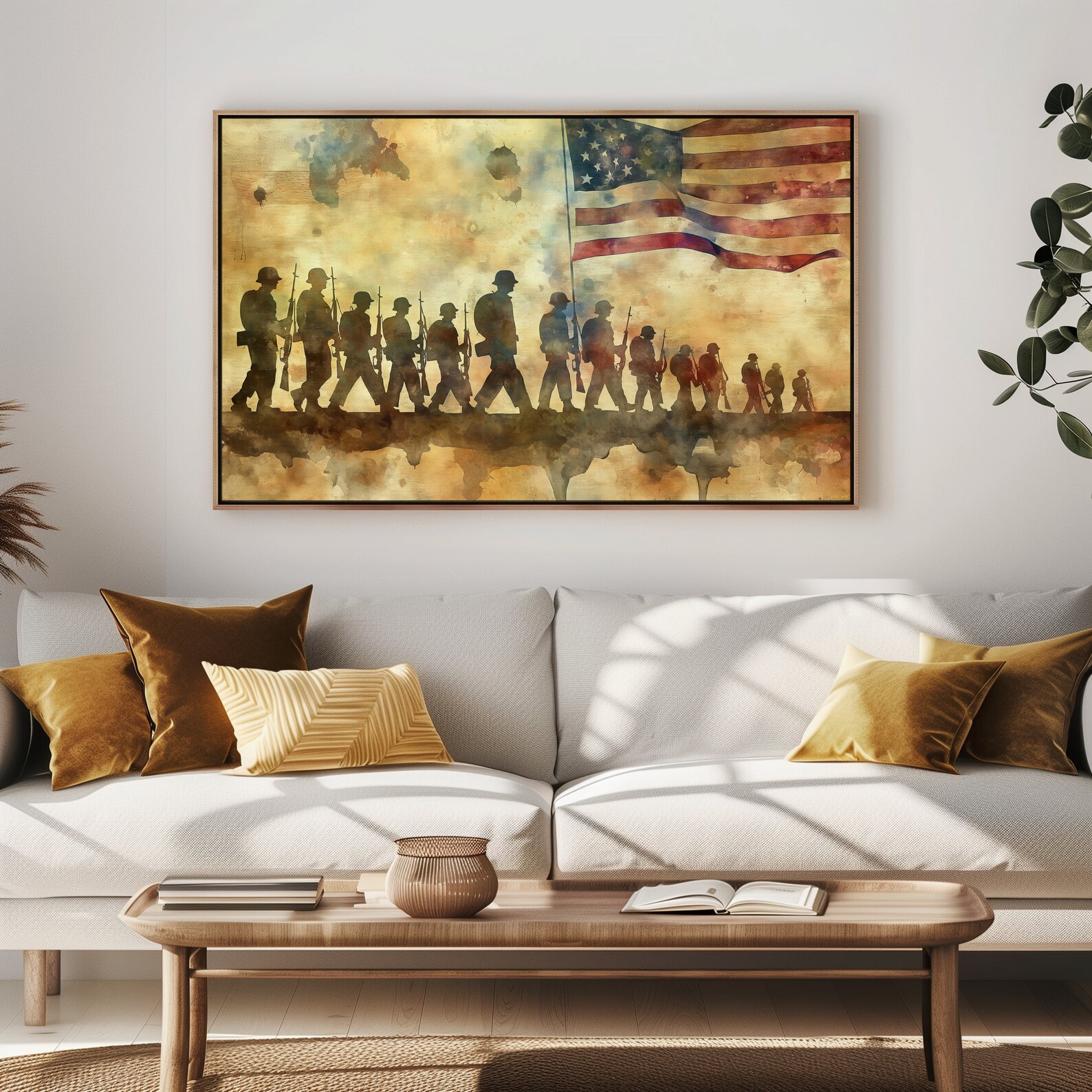 Printable Memorial Day Vintage Art Soldiers U.S. Flag Beautiful Art ...