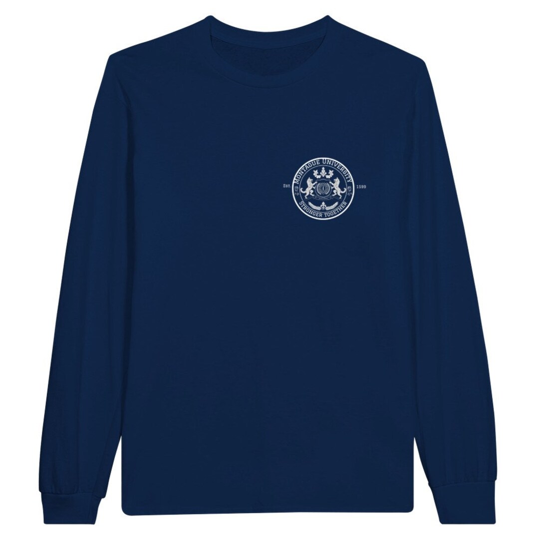 Montague University Small Crest Classic Unisex Longsleeve T-shirt - Etsy
