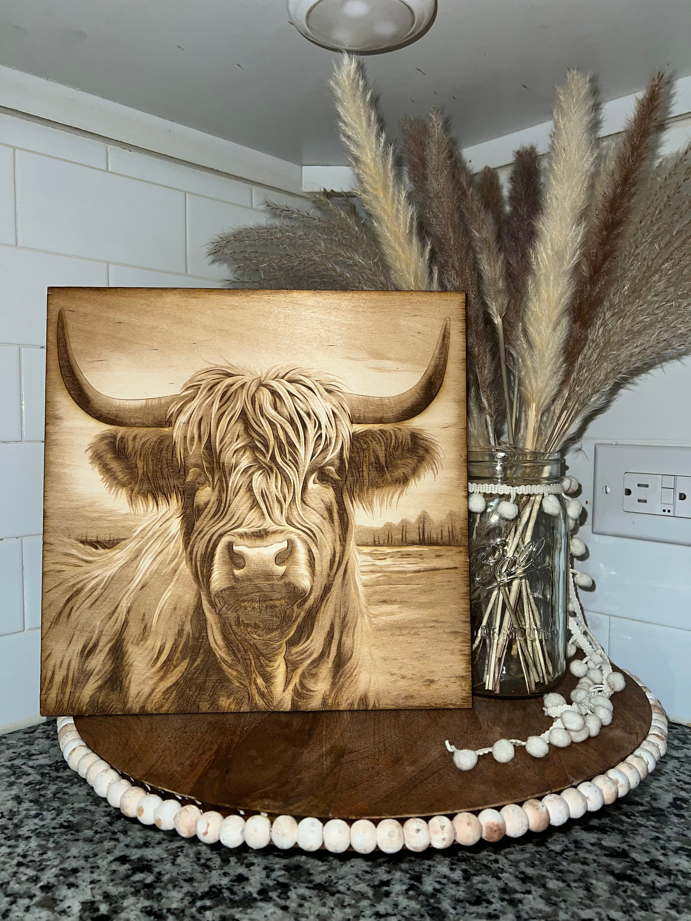 Highland Cow Decor, Highland Cow Wall Decor, Highland Cow Tiered Tray ...
