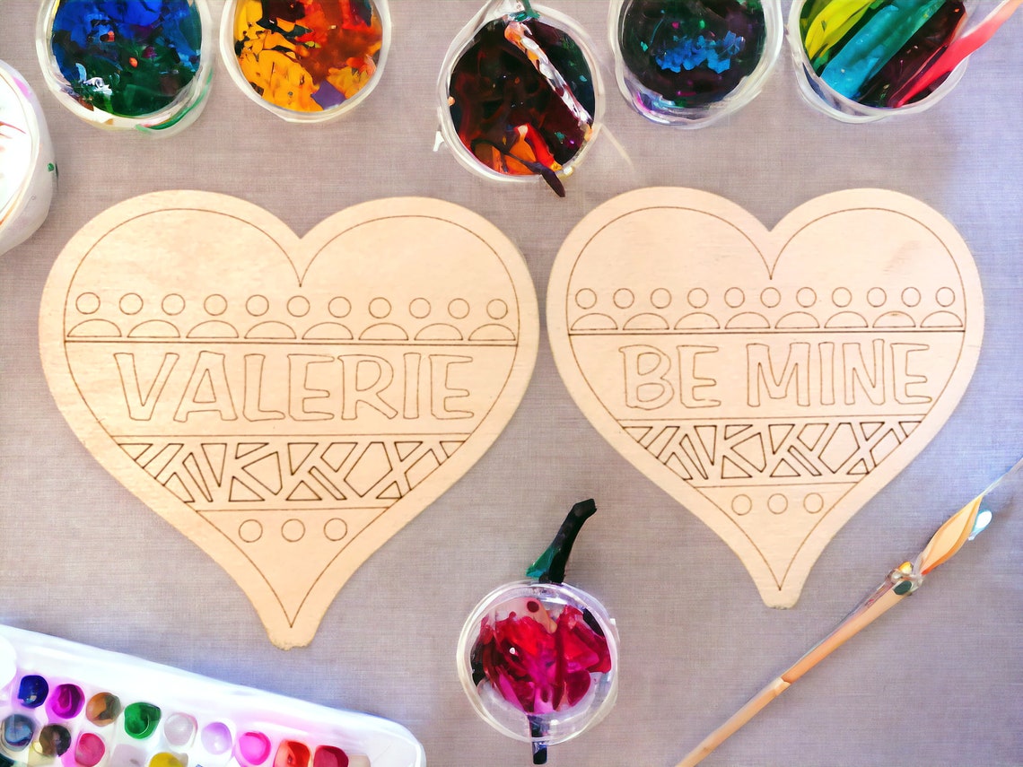 Valentine's Day Paint Kit, Kids Crafts, Kids Paint Kit, Personalized ...