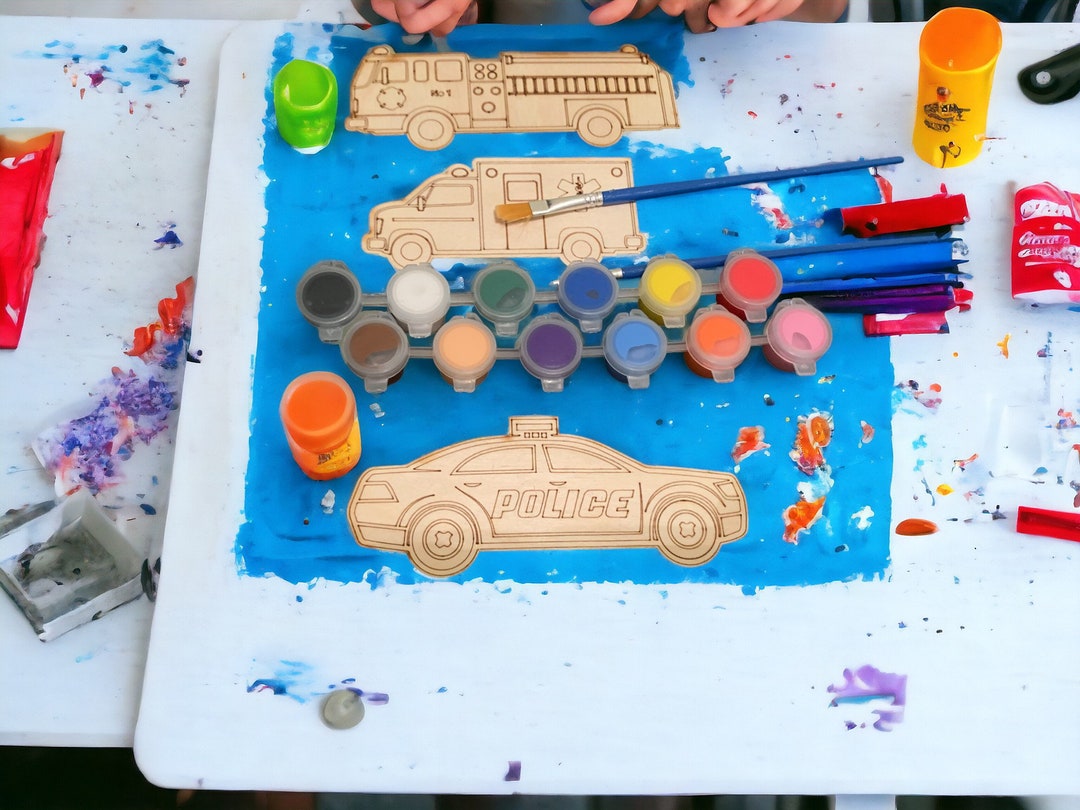 Emergency Vehicle Paint Kit, Kids Crafts, Kids Paint Kit, EMT Paint Kit ...
