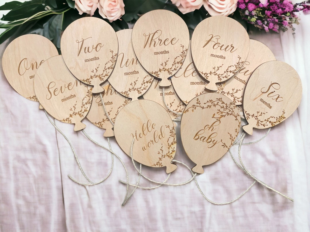Baby Milestones, Balloon Baby Milestones, Monthly Baby Milestone, Boho ...