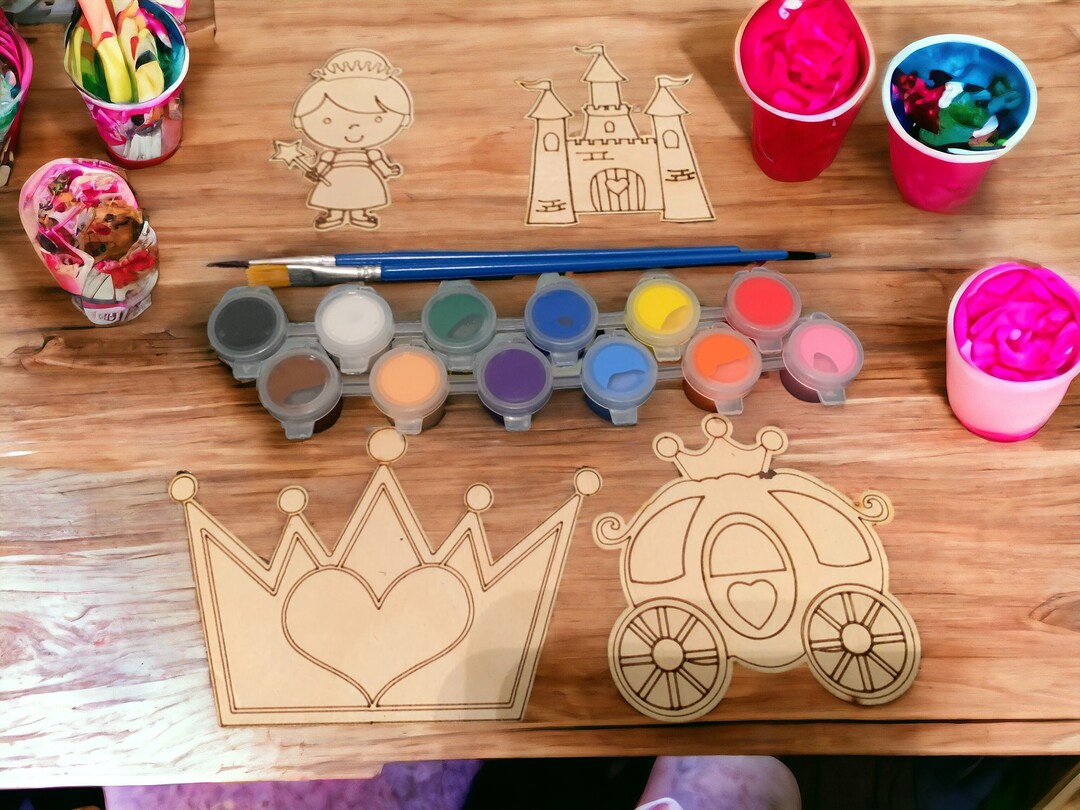 Princess Theme Paint Kit, Kids Crafts, Kids Paint Kit, Princess Paint ...