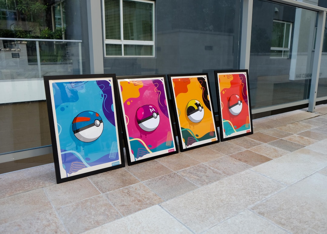 Poké Ball Poster Set: Anime Inspired Wall Art, Modern Design (13x19 - Etsy