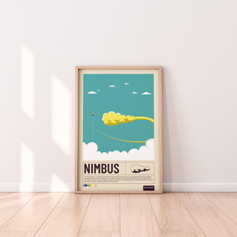 Dragon Ball Nimbus Print: Vintage Anime Poster (digital Download, 13x19 ...