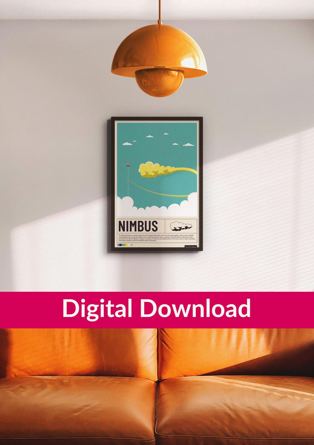 Dragon Ball Nimbus Print: Vintage Anime Poster (digital Download, 13x19 ...
