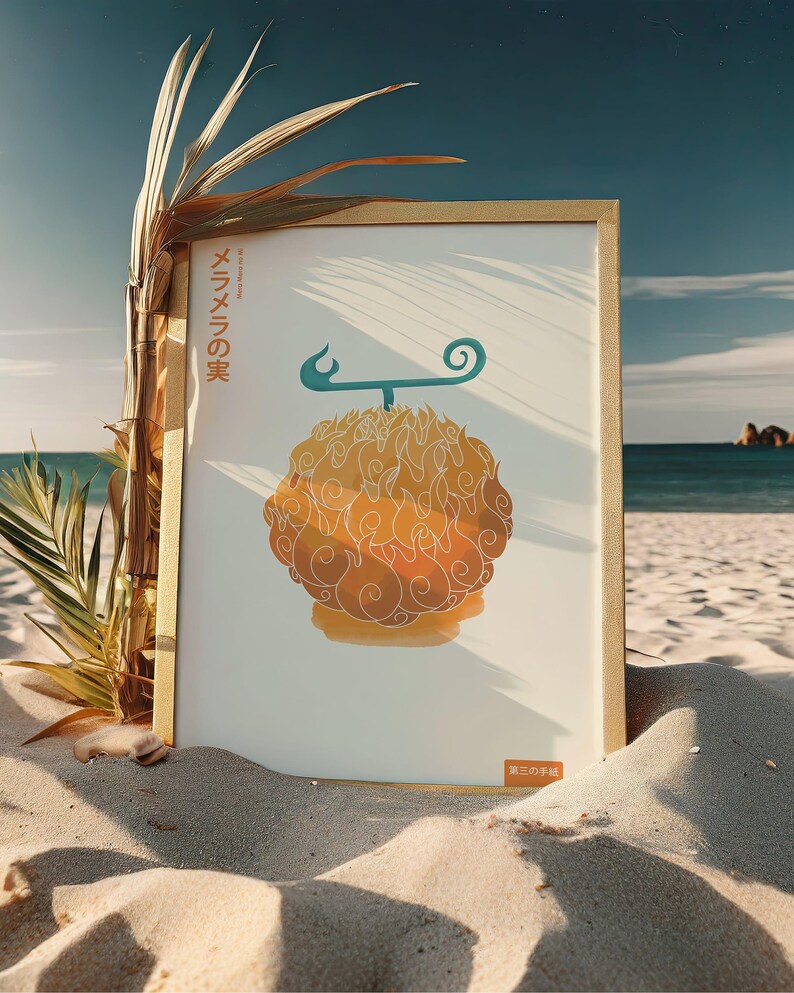 Anime Watercolor Matte Vertical Posters, One Piece Mera Mera No Mi ...