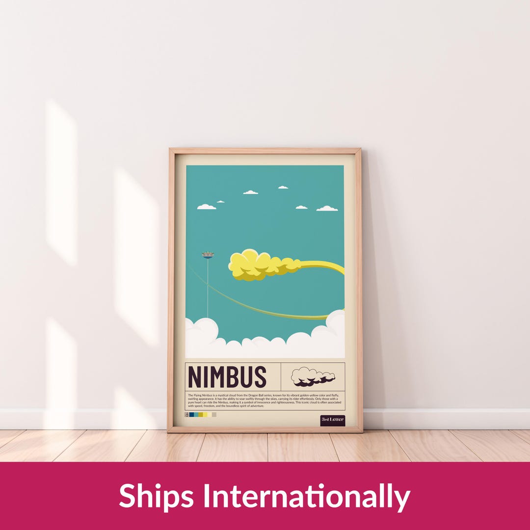 Dragon Ball Nimbus Poster – Anime Wall Art, DBZ Room Decor, Pop Culture ...